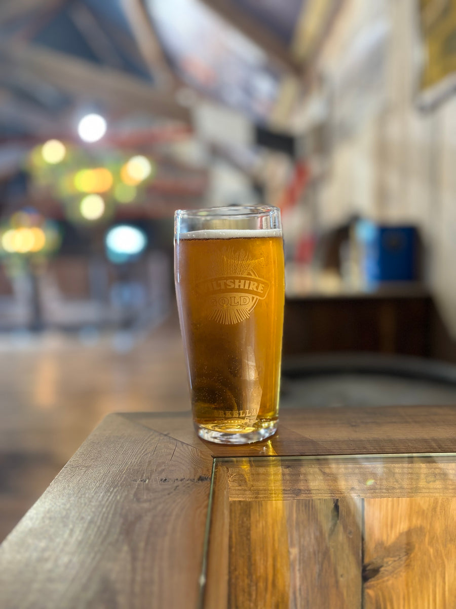 Wiltshire Gold Pint Glass – The Grape and Grain